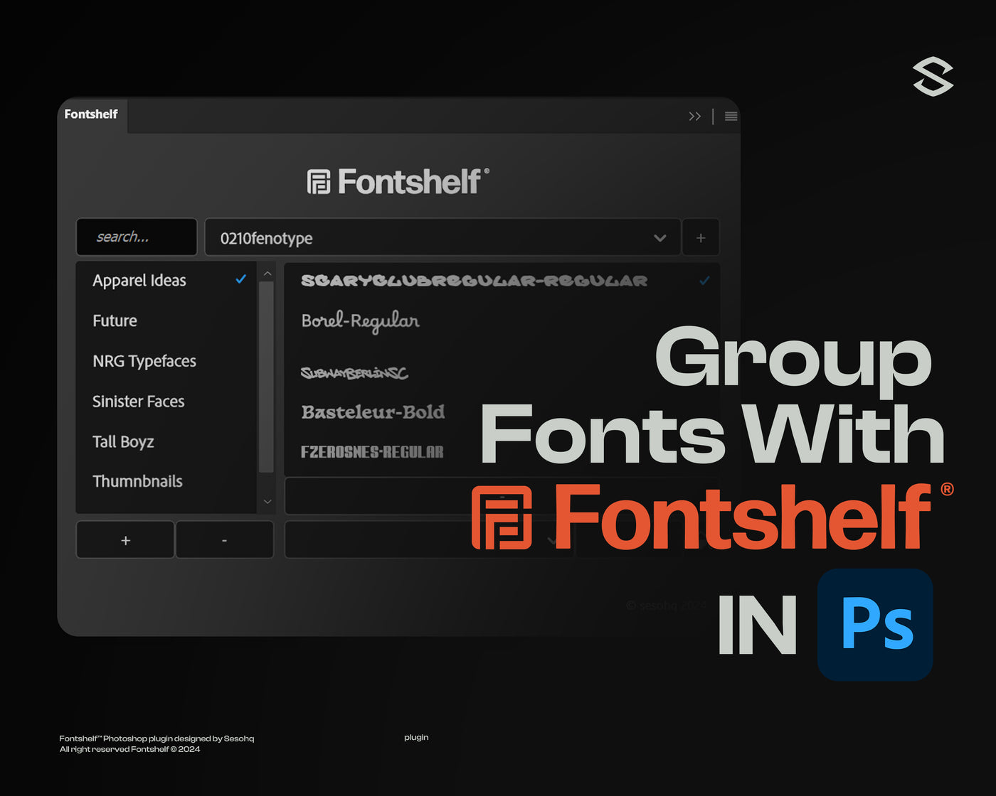 Fontshelf - Group Your Fonts In Photoshop & Illustrator